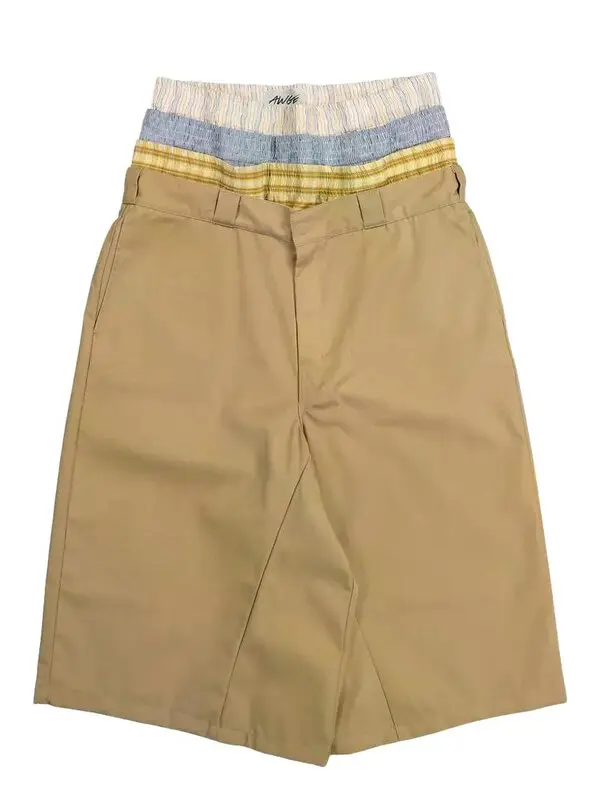 AWGE Stacked Waistband Bermuda Shorts - Neutrals
