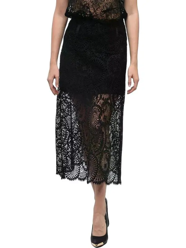 Beaufille Macramé Lace Skirt - Black