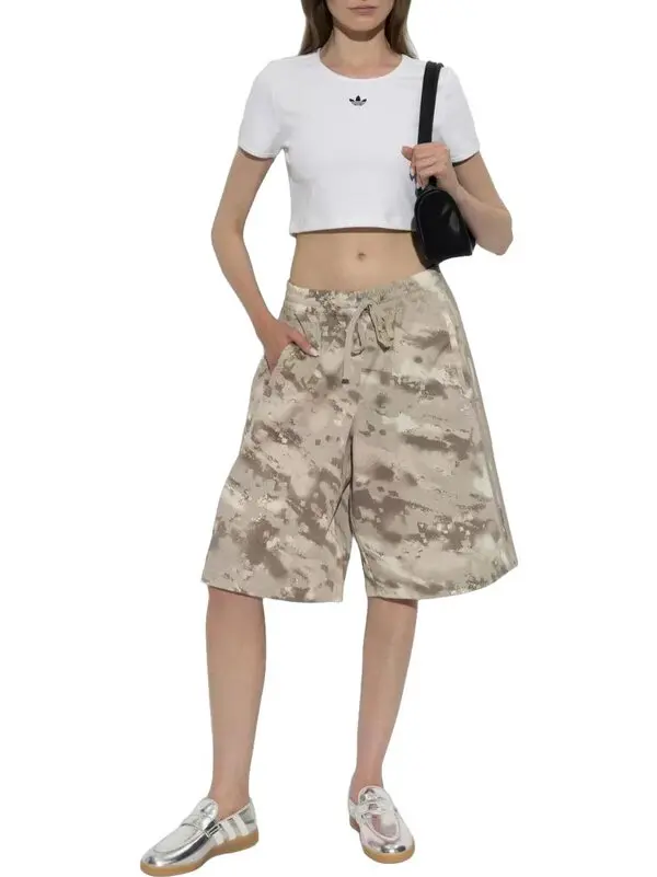 Adidas Abstract Print Relaxed Fit Shorts - Neutrals