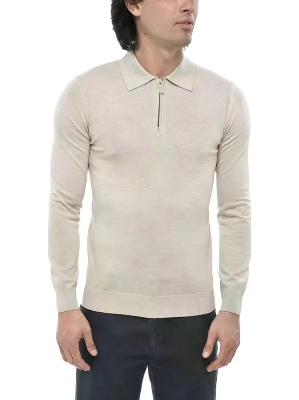 PAOLO PECORA Knitted Half-zip Polo Sweater - Grey
