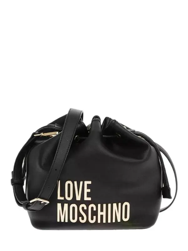 Moschino Logo Lettering Bucket Bag - Black