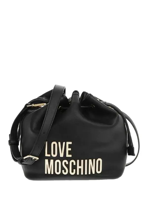 Moschino Logo Lettering Bucket Bag - Black