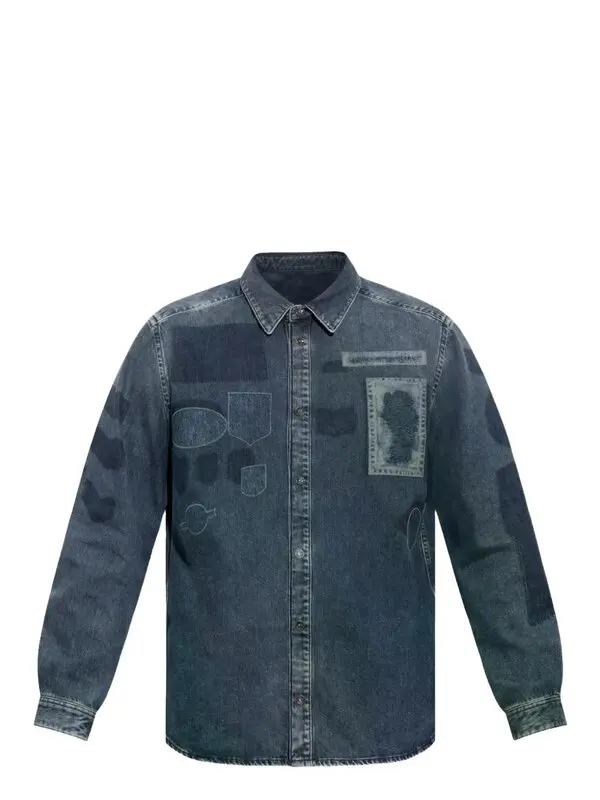 DIESEL® Patch-detail Denim Shirt - Blue