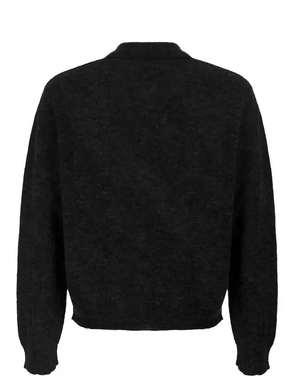 Our Legacy Evening Polo Brushed-knit Cardigan - Black