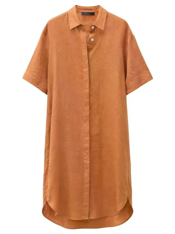 GRAN SASSO Short-sleeve Mini Shirt Dress - Orange