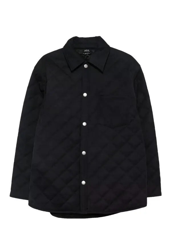 A.p.c. Quilted Press-stud Jacket - Blue