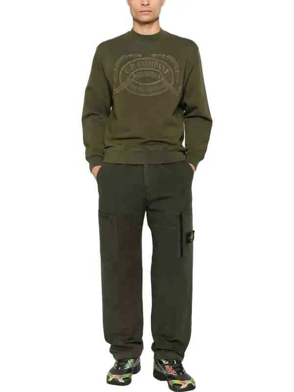 Stone Island Logo Patch Cargo Pants - Green