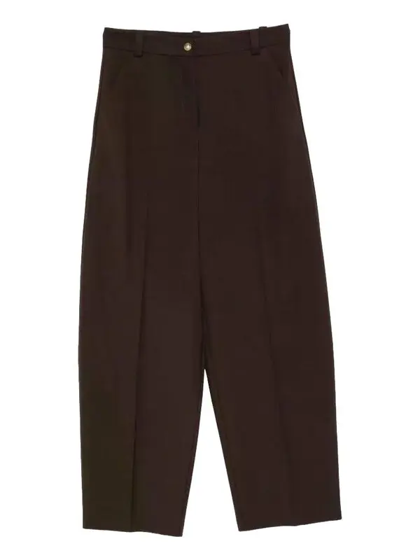 Pinko Balbino Logo-patch Wide-leg Trousers - Brown