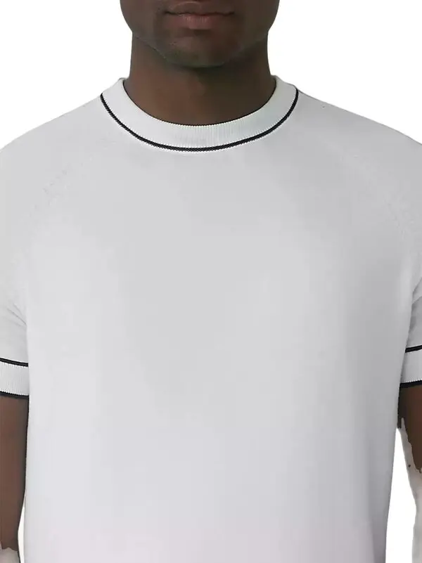 MAUVAIS Contrast-trim Knitted T-shirt - White