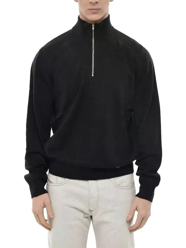 DIESEL® Quarter-zip Turtleneck Sweater - Black