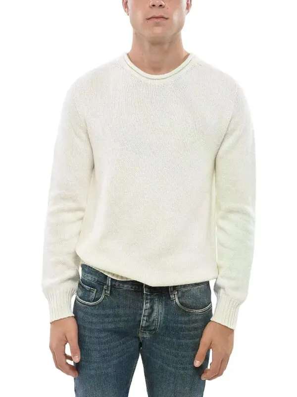 Malo Crew Neck Long Sleeve Sweater - White