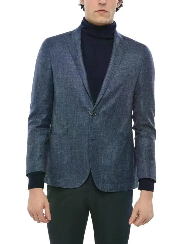 Corneliani Single-breasted Patch-pocket Blazer - Blue