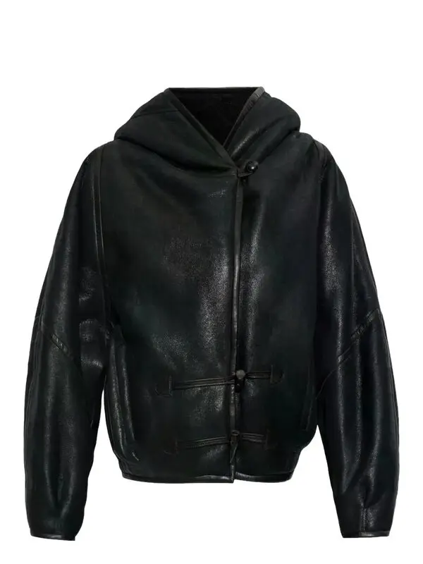 Isabel Marant Étoile Amiel Hooded Shearling Jacket - Black