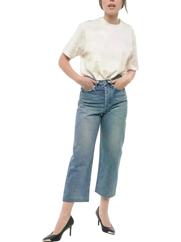 TANAKA Wide-leg Cropped Jeans - Blue