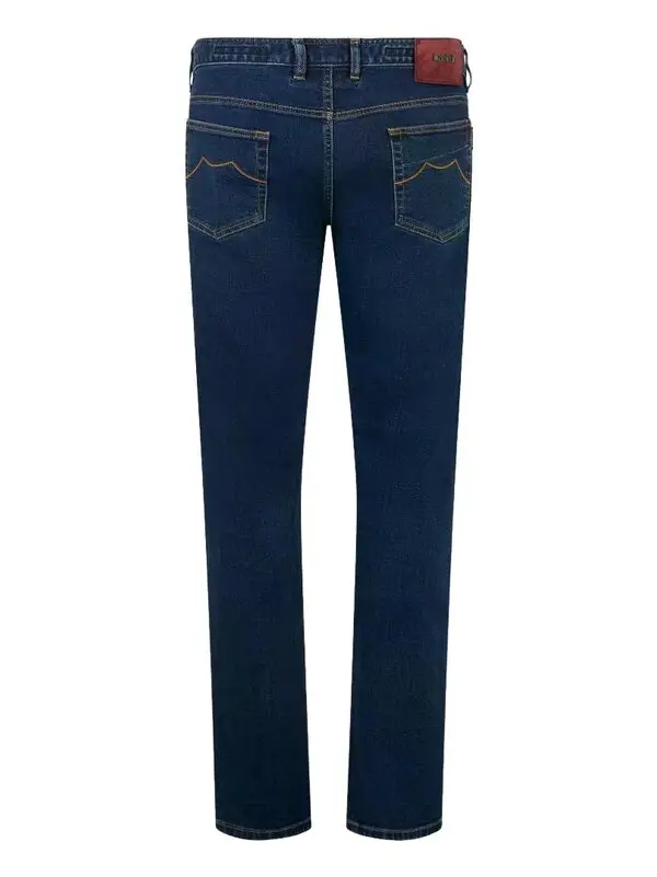 MOORER Five-pocket Slim-fit Jeans - Blue