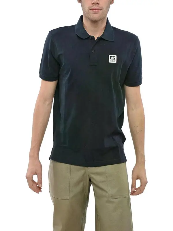 DIESEL® Logo-patch Polo Shirt - Blue