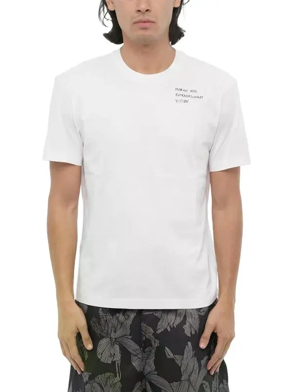 Neil Barrett Slogan-print Crew-neck T-shirt - White