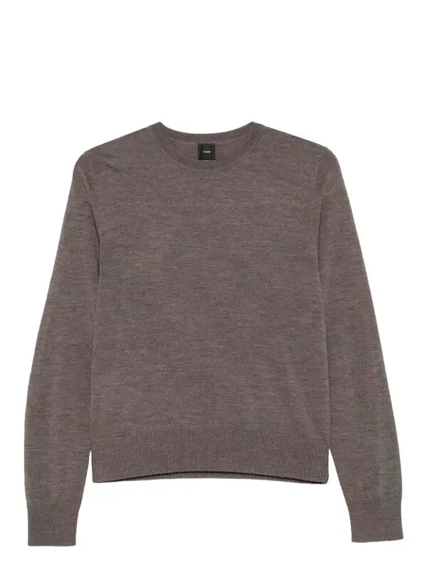 Pinko Crew Neck Long Sleeve Wool Sweater - Grey