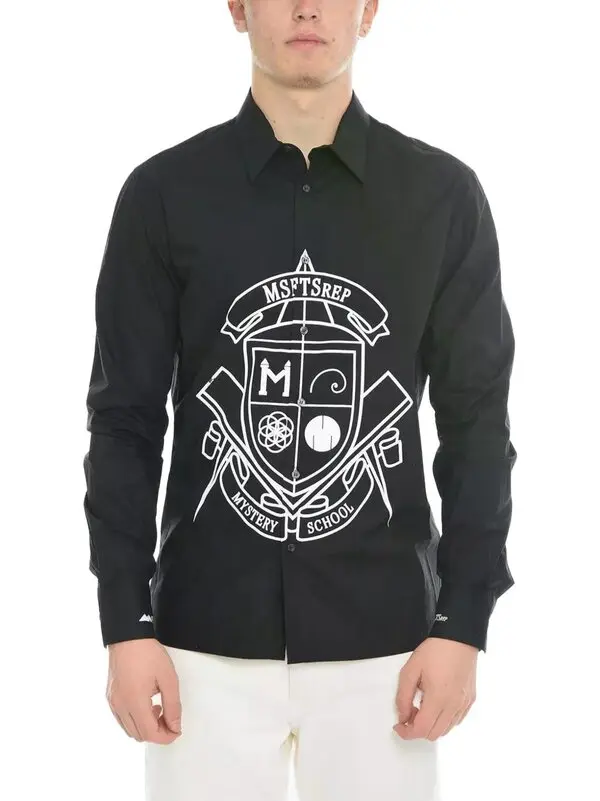 MSFTS Logo-print Cotton Shirt - Black