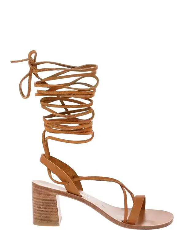 K.JACQUES Saint Tropez Lace-up Sandals - Brown