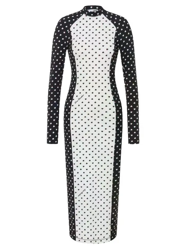 Moschino Printed Technical Jersey Midi Dress - Black