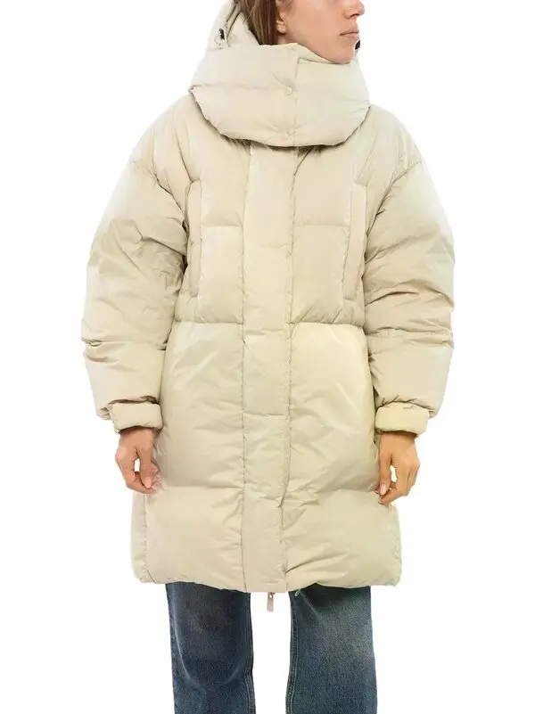 Bacon Detachable-hood Padded Coat - Neutrals