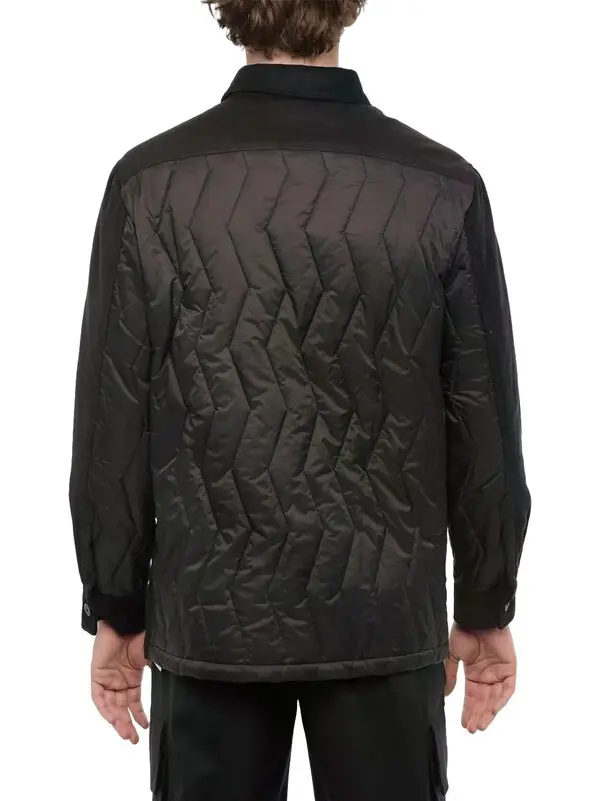 Neil Barrett Quilted-panel Ribbed-velour Overshirt - Black
