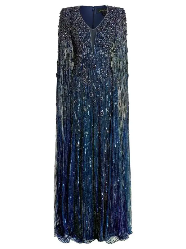 Jenny Packham Sweet Silva Embellished Maxi Dress - Blue