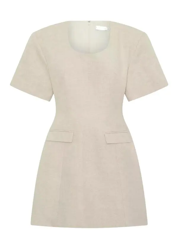 Anna Quan Hayden Scoop-neck Mini Dress - Neutrals