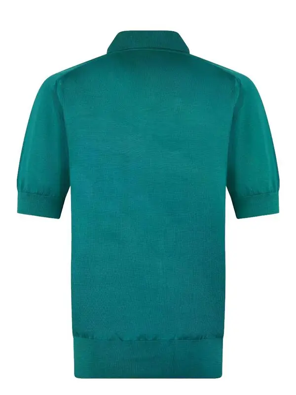 MOORER Action-spp Short-sleeve Knitted Polo Shirt - Green