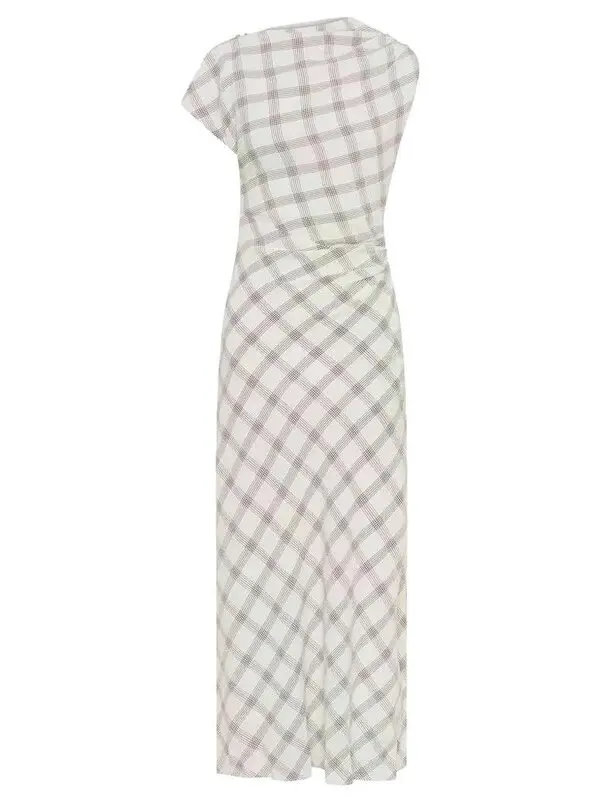 Anna Quan Charlie Checked Midi Dress - Neutrals