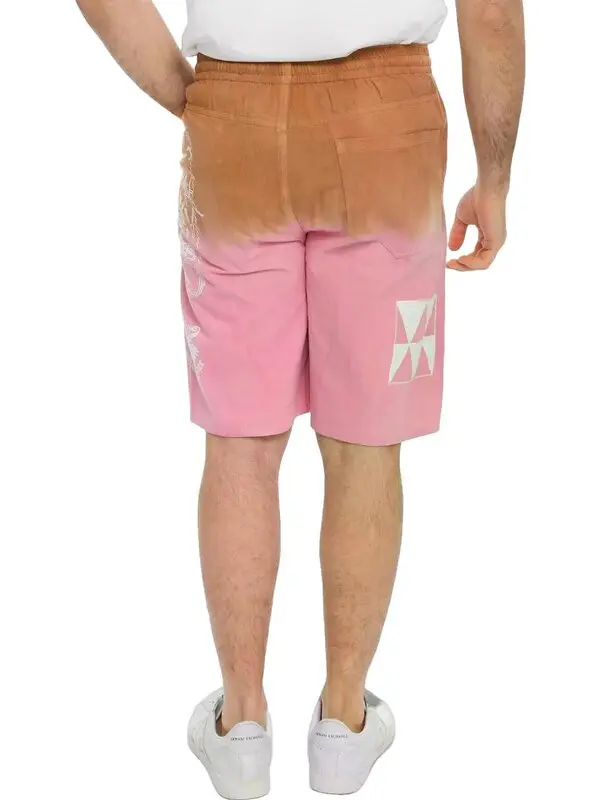 VYNER ARTICLES Dip-dye Logo Print Shorts - Pink