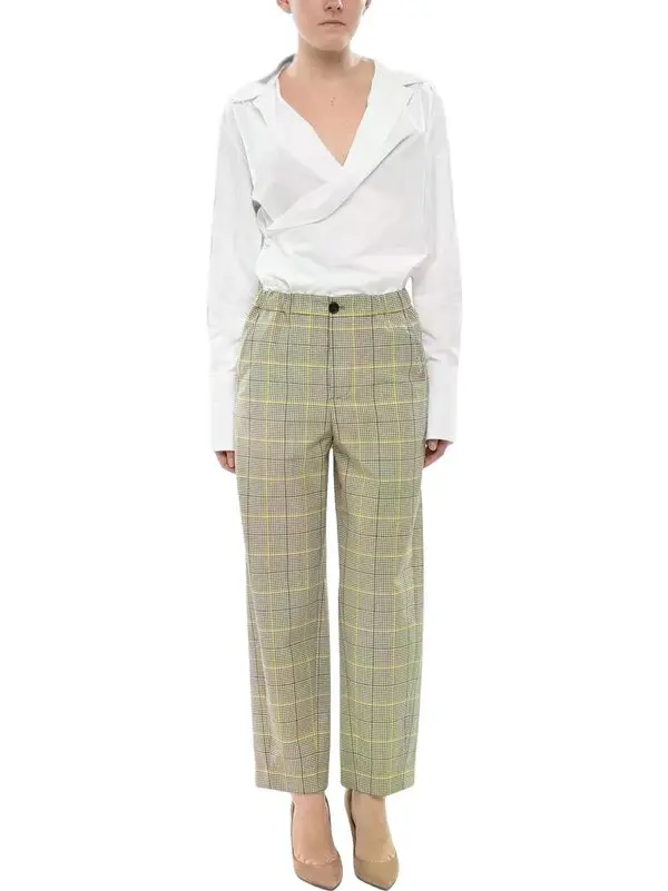 Marni Checked Straight-leg Trousers - Neutrals