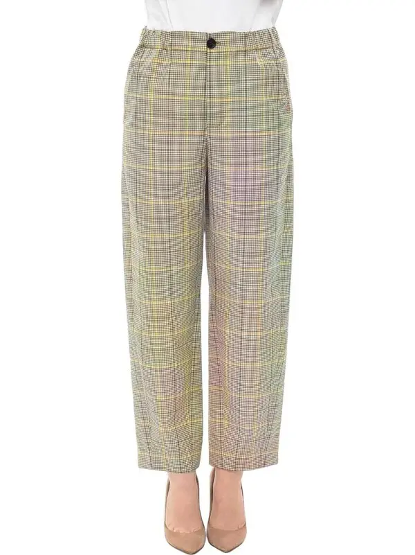 Marni Checked Straight-leg Trousers - Neutrals