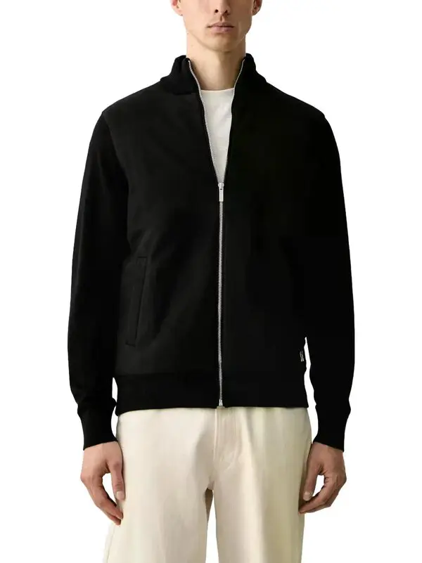 Karl Lagerfeld Logo Plaque Zip-up Jacket - Black