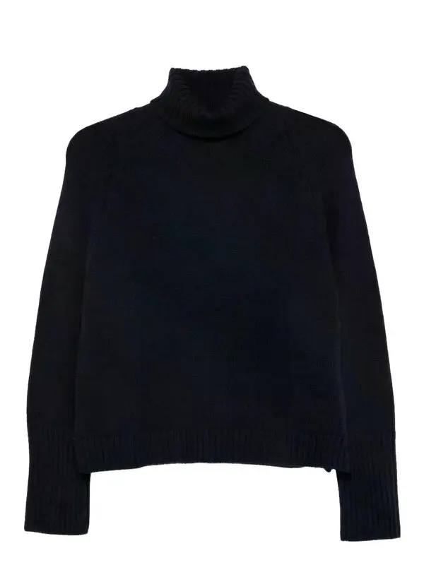 BASE Roll-neck Ribbed-trim Sweater - Blue