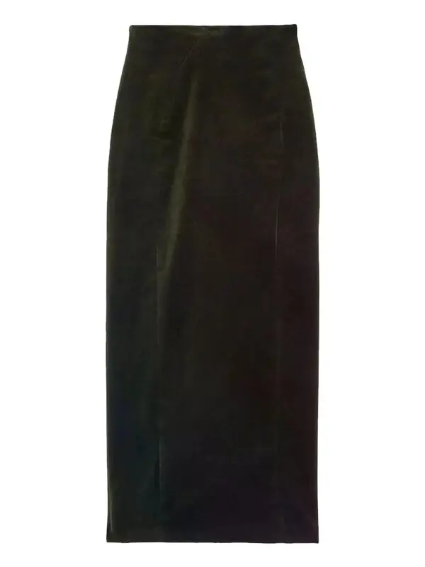 JIL SANDER High-waist Velvet Maxi Skirt - Green