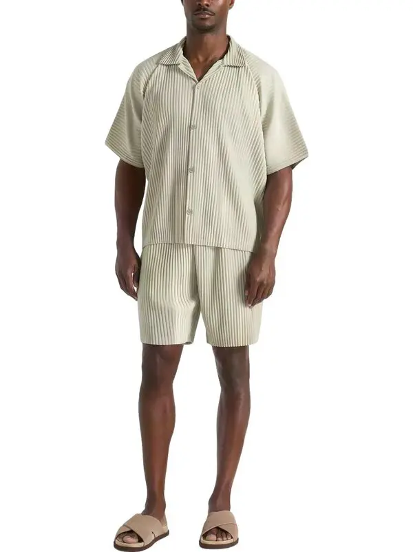 Manière De Voir Justin Pleated Boxy Shirt Sage - Neutrals