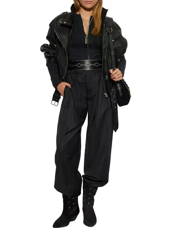 Isabel Marant Étoile Mayera Wool Pinstripe Trousers - Black