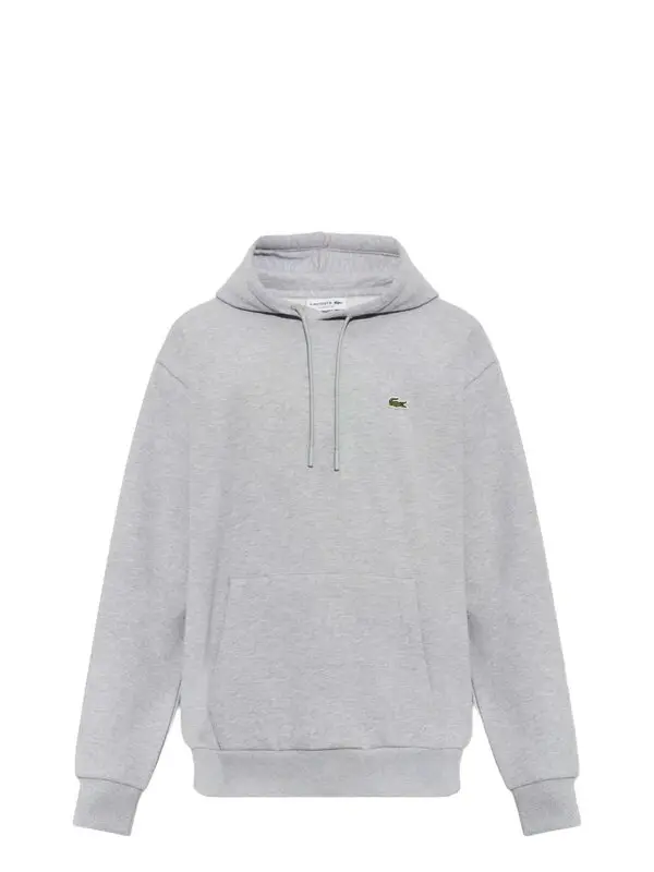 Lacoste Logo Patch Hoodie - Grey