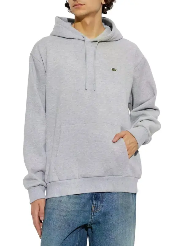 Lacoste Logo Patch Hoodie - Grey