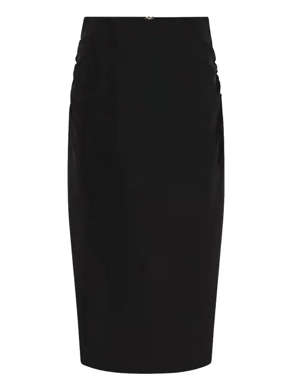 Max Mara Draped Pencil Midi Skirt - Black