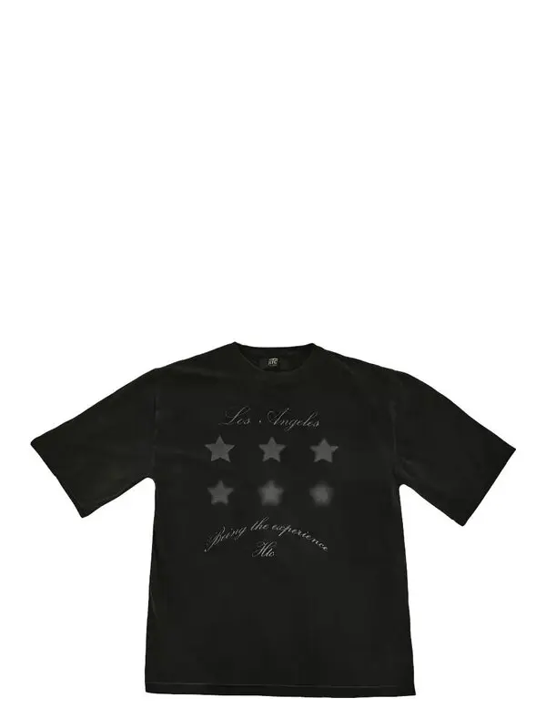 HTC LOS ANGELES L.a. Stars Star-print Oversized T-shirt - Black