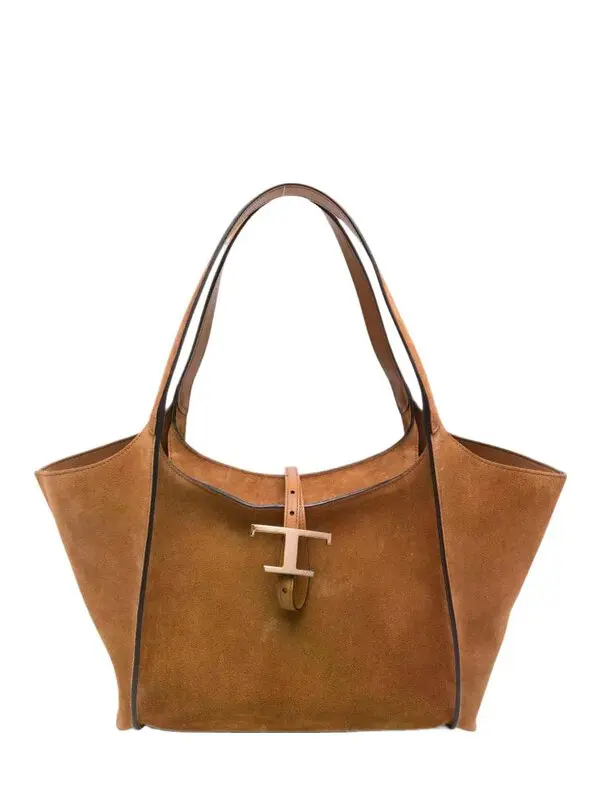 TOD'S Timeless Suede Tote Bag - Neutrals