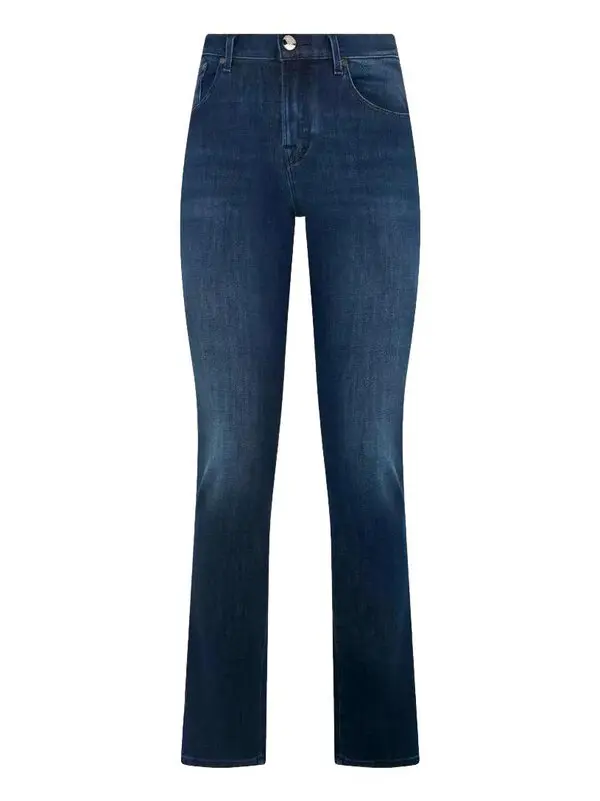MOORER Washed Five-pocket Skinny Jeans - Blue