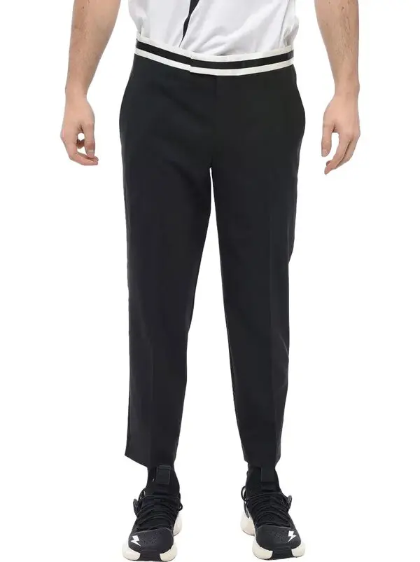 Neil Barrett Jamie Tapered Trousers With Contrasting Stripe - Black