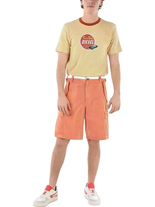 DIESEL® Belted Cargo Shorts - Orange