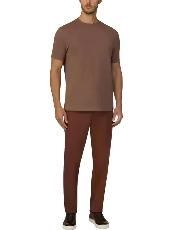 Boggi Milano T-shirt In Stretch Supima Cotton Jersey - Brown