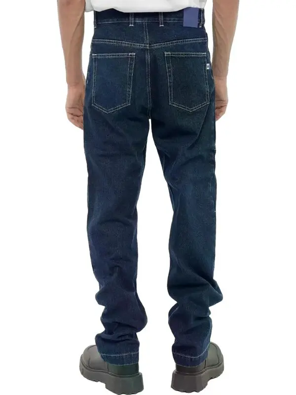 COUNTY OF MILAN Contrast-stitch Straight-leg Jeans - Blue