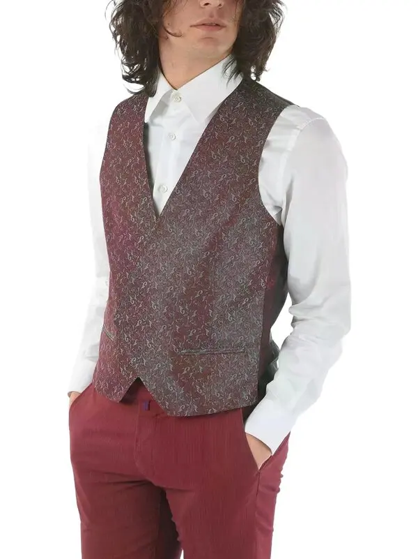 Corneliani Double-breasted Silk Waistcoat - Red